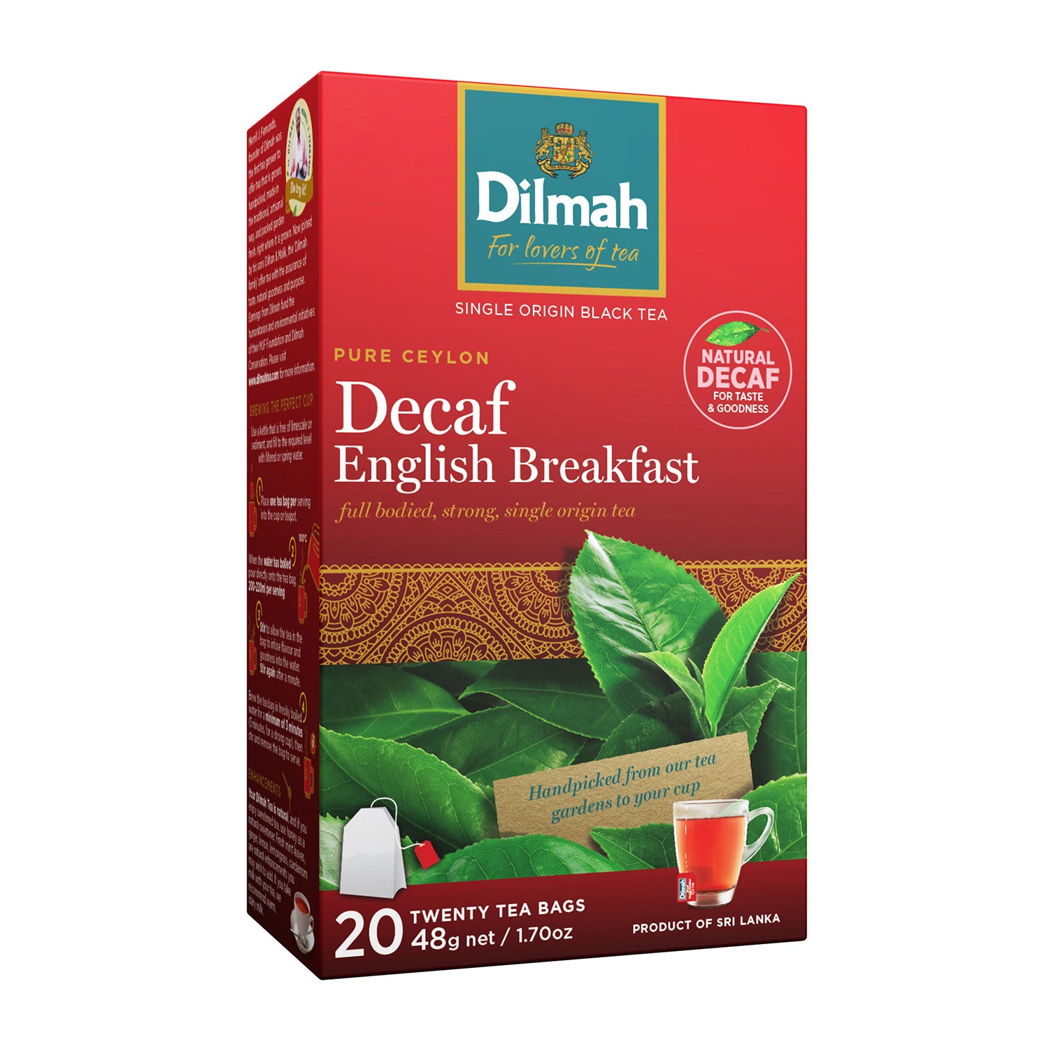 Decaffeinated English Breakfast Tea 20 Tea Bags – Dilmah New Zealand