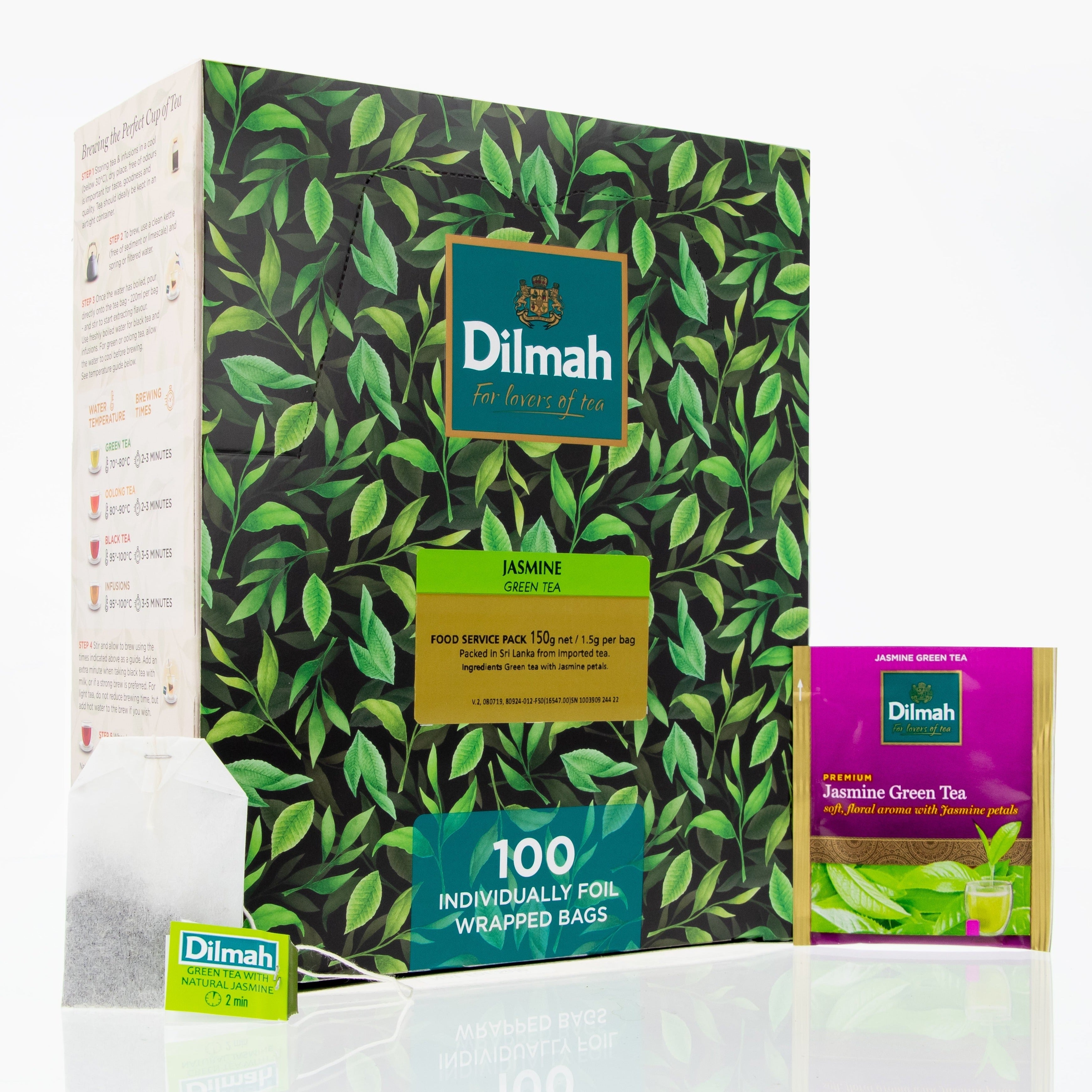 Premium Jasmine Green Tea 100 Foil Sachets Tea Bags INN – Dilmah New ...